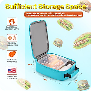 Hairao Kids Lunch Box Insulated Soft Lunch Bag Leather Lunch Box Gameboy Mini Cooler Back to School Thermal Meal Tote Kit Boys Girls Teens