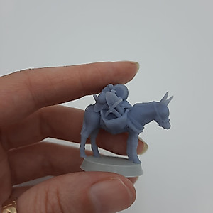HERO Creations - 4 Mules - RPG - Dungeons and Dragons - DND - Pathfinder - Lord of The Ring - Figurine Miniature (Gray/Unpainted)