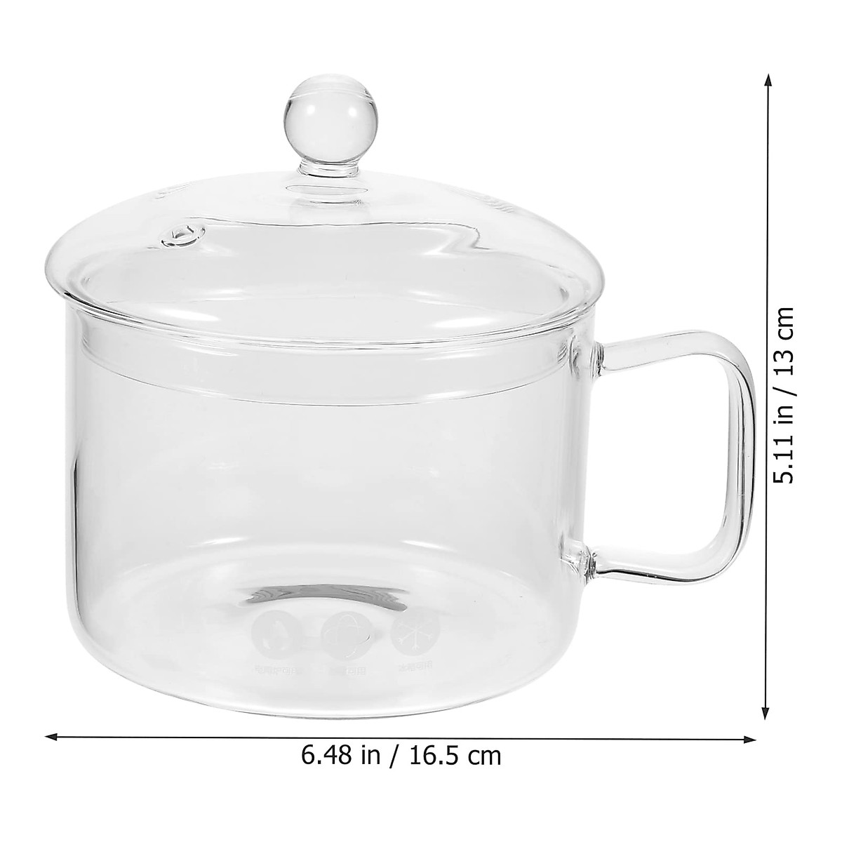 DOITOOL Glass Saucepan with Cover, Clear for Cooking on Stove, Glass Cooking Saucepan with Side Handle for Pasta Noodle, Soup, Milk, Tea (15x13x16cm)