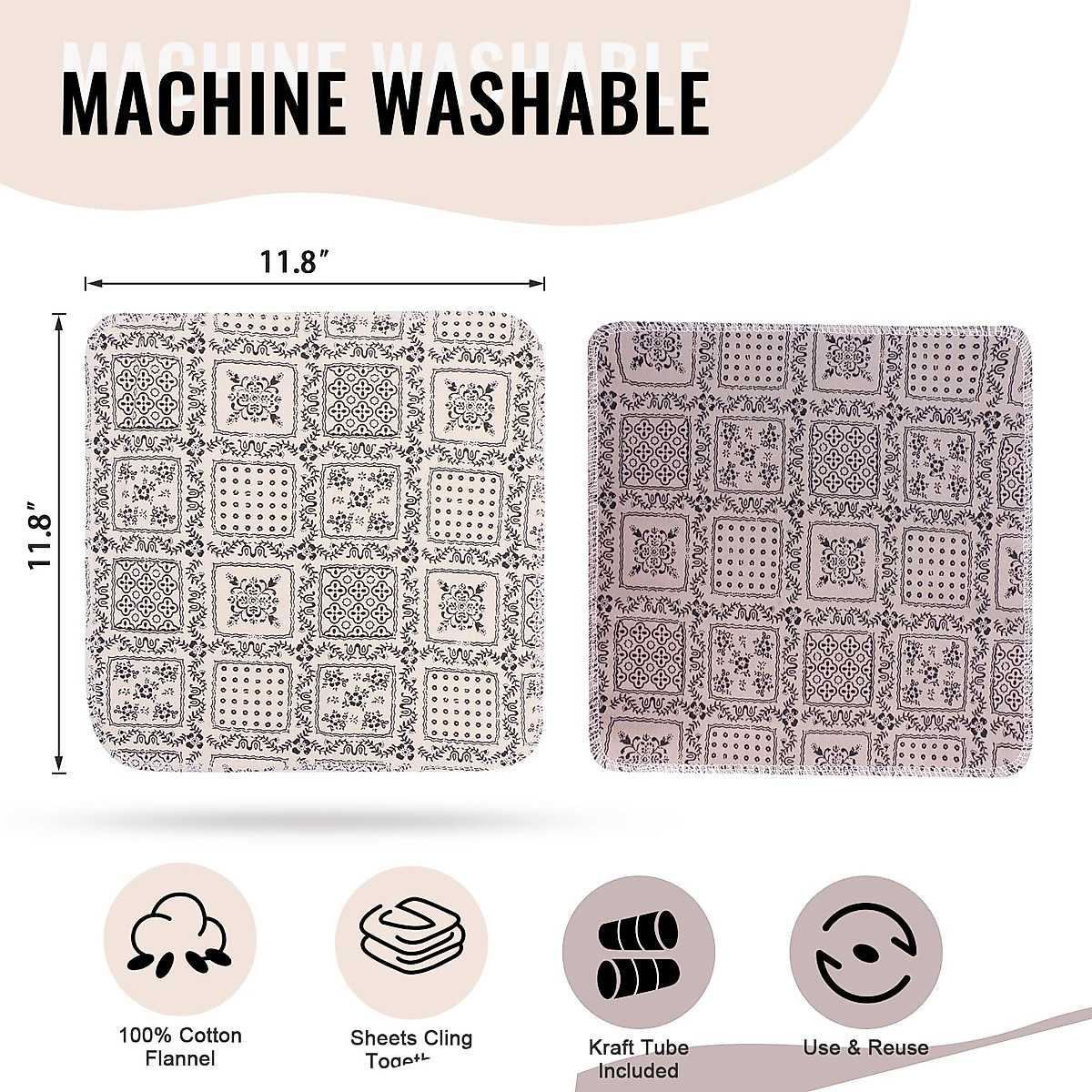 UNIMEIX 24 Pack 11.8 Inch Reusable Paper Towels Washable Roll Zero Waste Reusable Napkins Eco Friendly Paperless Towels for Kichen