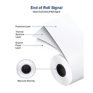 POLONO Receipt Printer, 3 1/8"" 80mm PL330 Thermal Receipt Printer, 300mm/s POS Receipt Printer, 2 1/4"" x 50' Thermal Paper, Receipt Paper Suitable for Many Credit Card Terminals, BPA Free, 50 Rolls