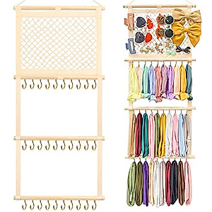 MOFASVIGI Headband Holder Hair Bows Organizer for Girls, Hanging Hair Clips Organizer Hair Accessories Display Sunglasses Holder Organizer Storage for Wall, Door, Closet