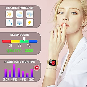 Colesma Smart Watches for Women Fitness Tracker with Heart Rate,Sleep Monitor Smart Watch with Text and Call Full Touch Screen SmartWatch for Android and iOS Phones Compatible Smartwatches Waterproof
