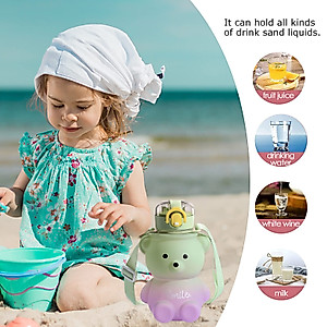 LIERWOI Kawaii Bear Water Bottle With Straw, Leak-Proof Kawaii Water Bottle 800ml,BPA Free, Cute Gradient Colorful Kawaii Water Bottles For Girls Office Travel