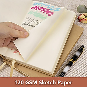 Dynta Hardcover Sketchbook Blank Notebook Bulk 6 Packs Unlined A5 Size 5.7”x8.3” 120 Sheets/240 Pages Premium Paper Sketch Pad for Drawing Books Art Supplies for Office School Travelers Journal