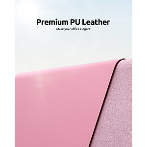 YSAGi Leather Desk Pad Protector, Office Desk Mat, Large Mouse Pad, Non-Slip PU Leather Desk Blotter, Laptop Desk Pad, Waterproof Desk Writing Pad for Office and Home (Pink, 35.4" x 17")