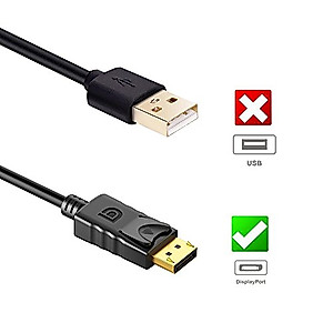 Anbear DisplayPort to HDMI Adapter, Display Port to HDMI Cable(Male to Female) for DisplayPort Enabled Desktops and Laptops Connect to HDMI Displays (1, Black)