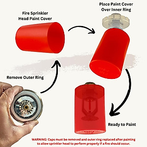 Fire Sprinkler Head Paint Cover - Head Protector, Head Covers for Painting, Protection Covers for Ceiling Pop Out, Head Guard and Head Paint Protection for Covering Recessed Sprinkler Heads - 12 PK