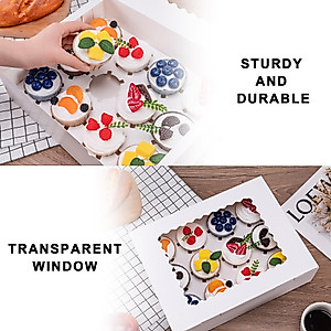 Hoewina 6PCS Cupcake Boxes - Hold 12 Count Cupcake Containers with Window, Food Grade Cupcake Holder Easy Transport and Presentation - Ideal for Cupcakes, Desserts, and More