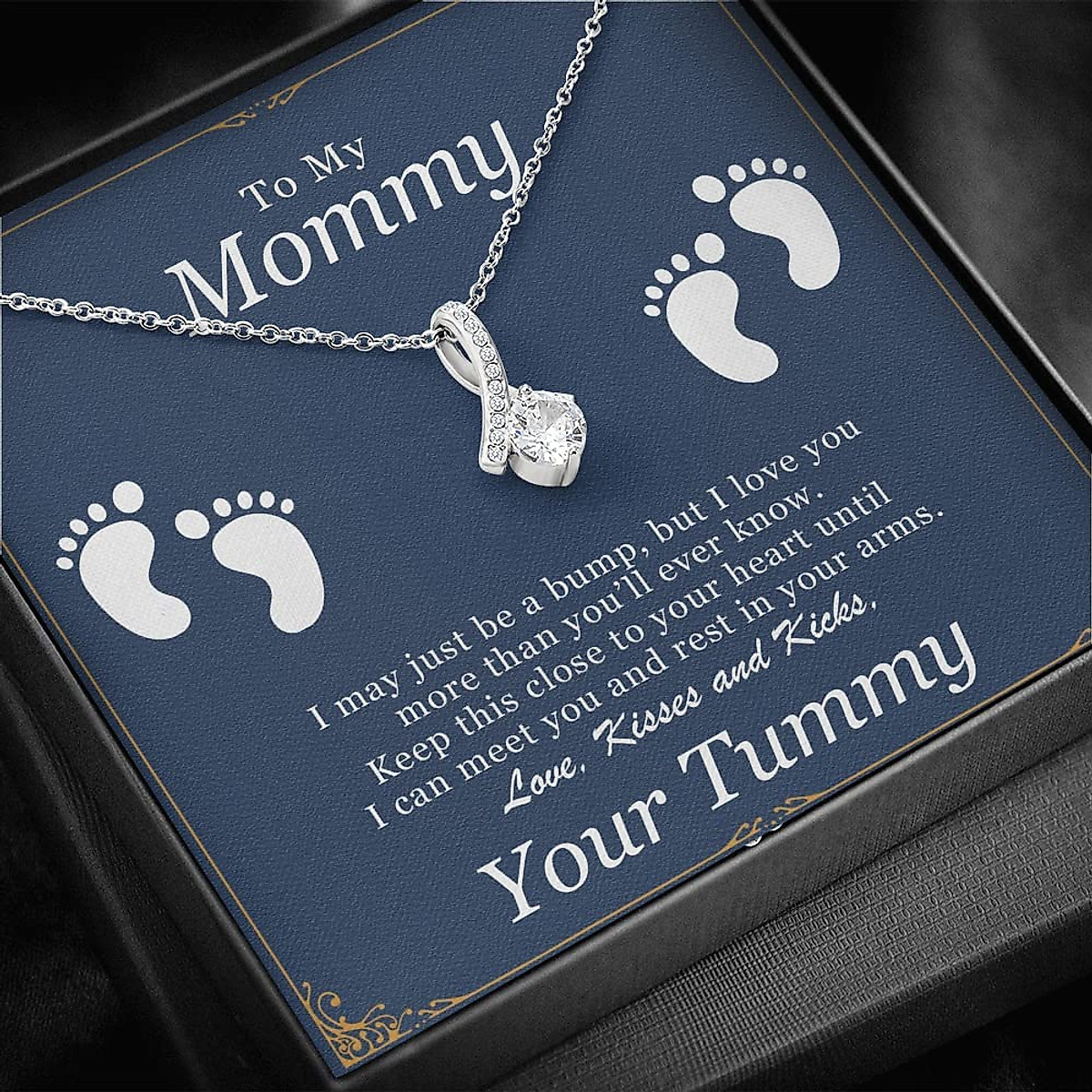 To My Mommy From Your Tummy Necklace, Mommy Gift From Unborn Baby, New Mom Gift, New Mom Gift From Husband, Baby Bump Gift, New Mom Gift Idea, Pregnant Wife Gift