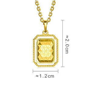 CHOW SANG SANG 999.9 24K Gold Price-by-Weight 2.62g Gold Dazzling Mirror Gold Pendant for Women 93172P | [Not Include the Necklace]