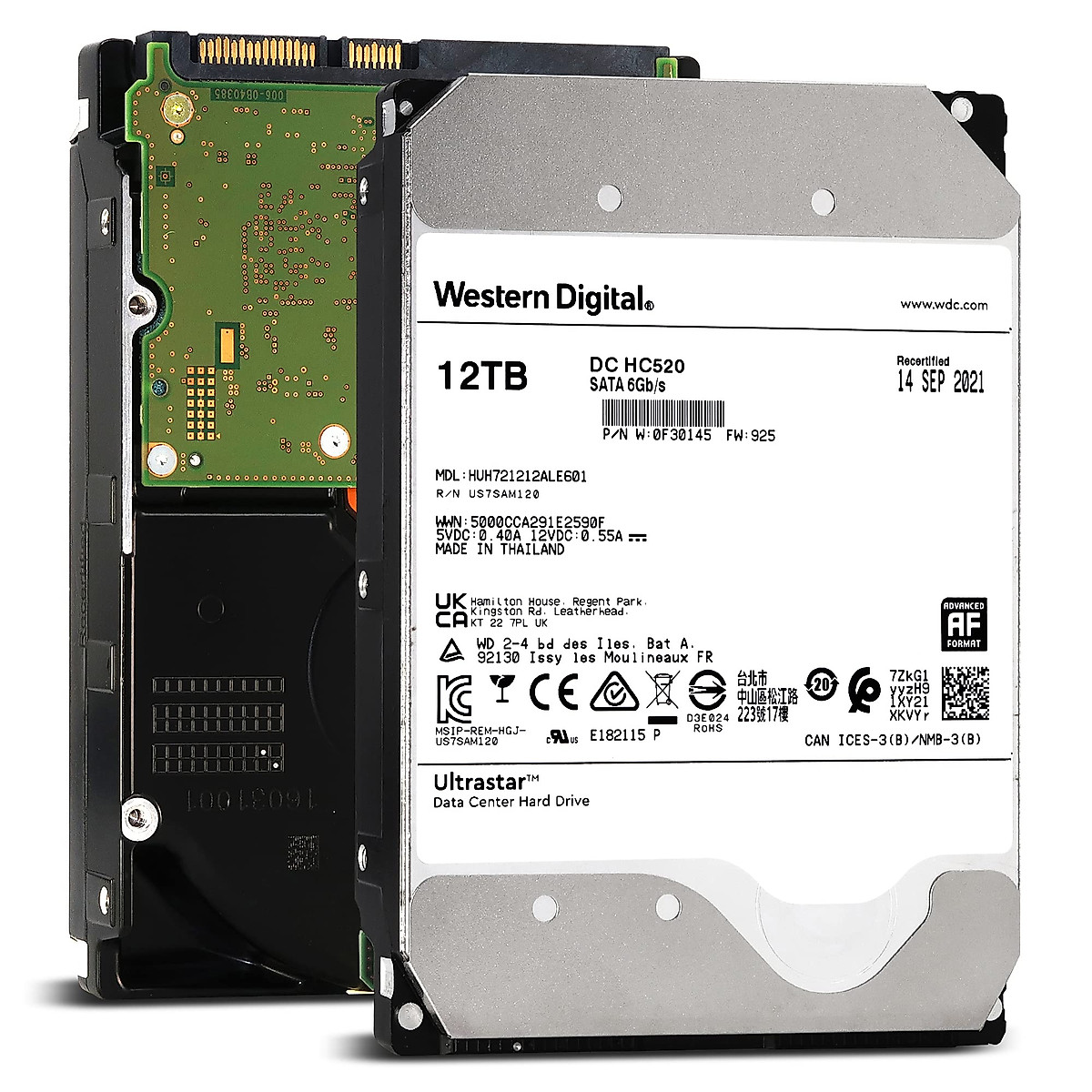 HGST 0F30145 3.5 inch 12TB ES 72000RPM 256MB SATA 6Gb/s 512E SED Ultrastar He12 Bare (Renewed)
