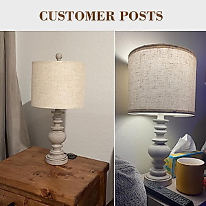 BOBOMOMO Tradition 20" Rustic Table Lamp Set of 2 for Living Room Bedroom Bedside Desk Lamps Bedroom Nightstand Vintage Lamps Linen, 10.00×10.00×20.00 inch, AMZ-T2026AWW