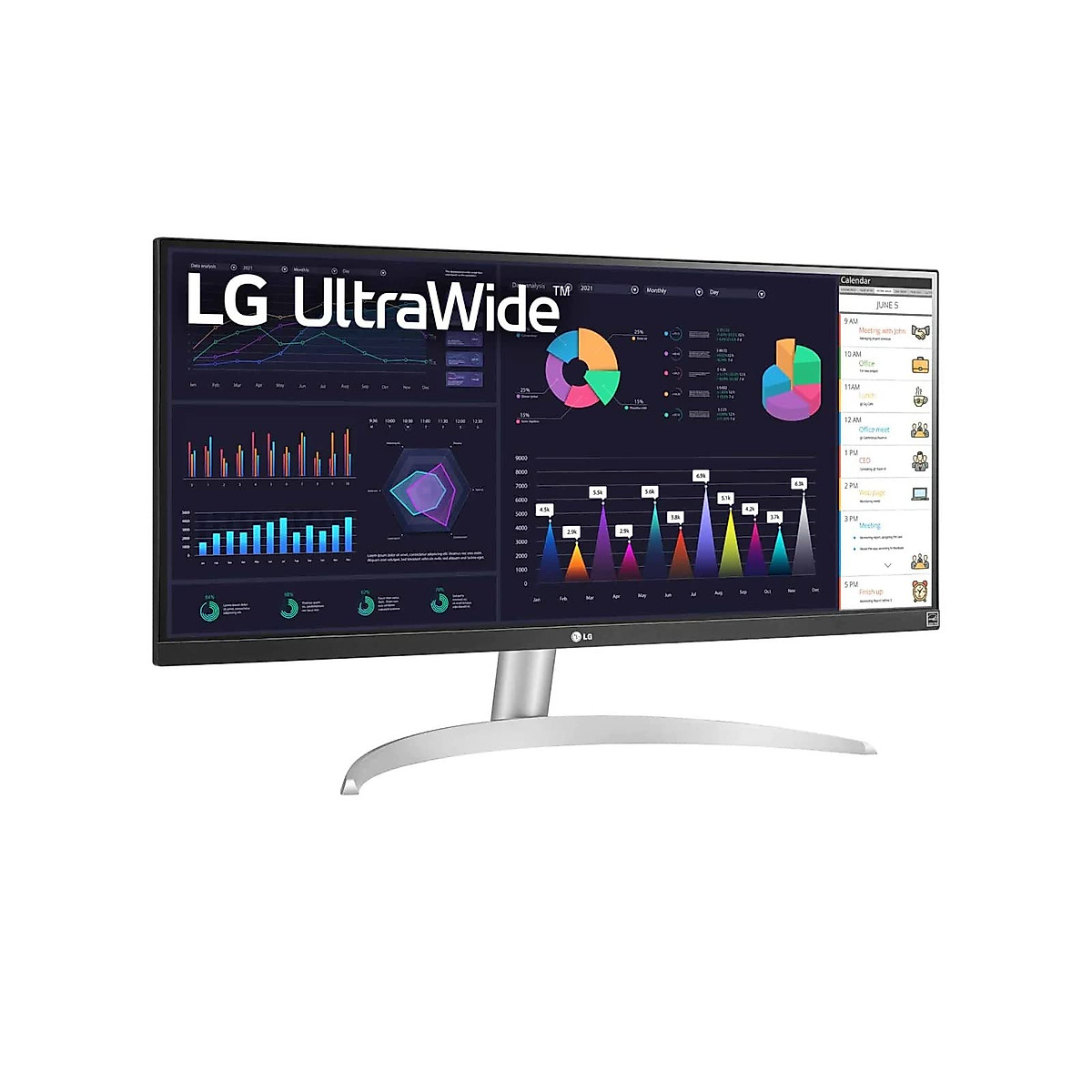LG UltraWide FHD 29-Inch Computer Monitor 29WQ600-W, IPS with HDR 10 Compatibility, AMD FreeSync, and USB Type-C, White/Silver