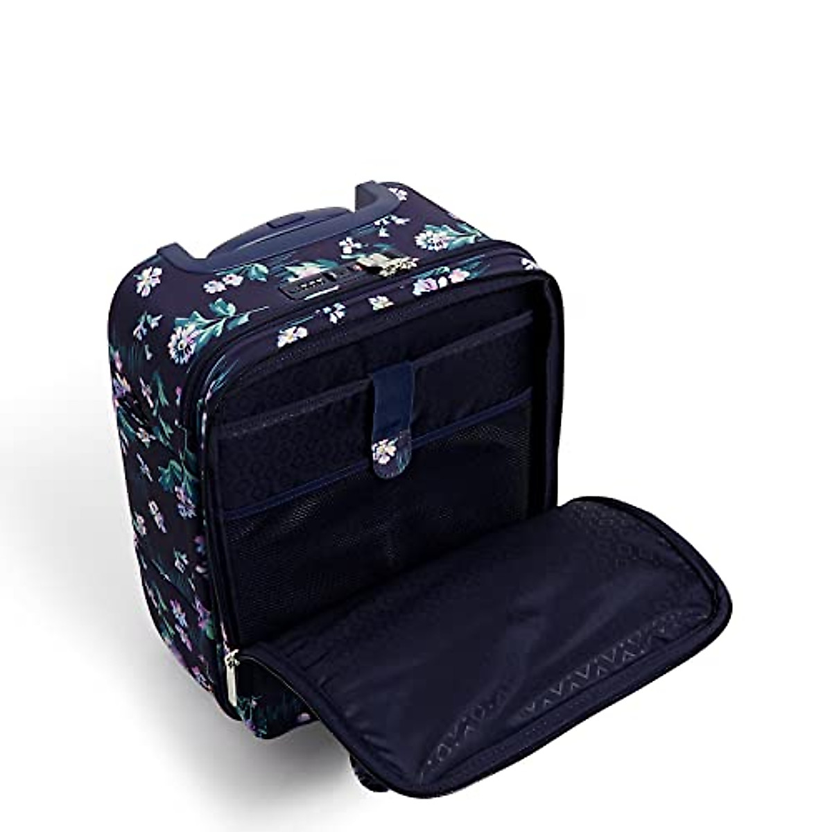 Vera Bradley Women's Softside Underseat Rolling Work Bag, Navy Garden, One Size