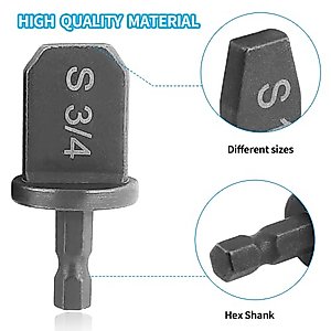 Kyuionty 6 Pcs Swaging Tool Drill Bit Set, HVAC Repairing Set Air Conditioner Copper Pipe Expander Swaging Tool Manual Copper Tubing Tool Bit with 1/4", 3/8", 1/2", 5/8", 3/4", 7/8" Bits (Hex Shank)