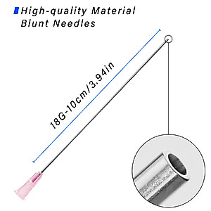 otwooi Syringes with 18 Ga Blunt Tip Needle, for Precision Liquid Handling and Refilling - 5ml 10ml 20ml 30ml Syringe Blunt Needles, Ideal for Liquids, Adhesives, and Oils（5ml, 5pcs)