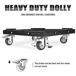 SPACECARE Mobile Roller with 2 Locking Wheels - Adjustable Furniture Dolly with Steady Steel Frame Washing Machine Stand Black Refrigerator Base Moving Cart
