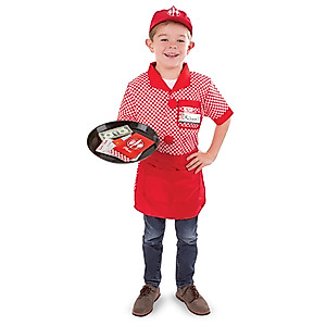 Melissa & Doug unisex-children Server Role Play Costume Dress-Up Set With Realistic Accessories
