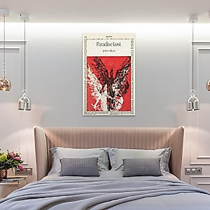 MOJDI Book Cover Miltons Paradise Lost Poster from 1911 Epic Poetry Wall Art English Literature Poster For Canvas Painting Wall Art Poster for Bedroom Living Room Decor 20x30inch(50x75cm) Frame-style