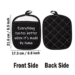 Everything Tastes Better When It's Made by Nana Pot Holder Grandma Pot Holder Gift for Nana (Made by Nana Red)