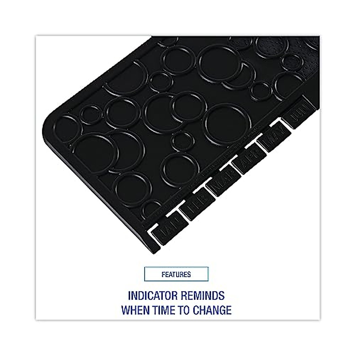 Boardwalk CMBB Commode Mat 2.0, Absorbant, Rubber, 22 x 22, Black, 6/Carton