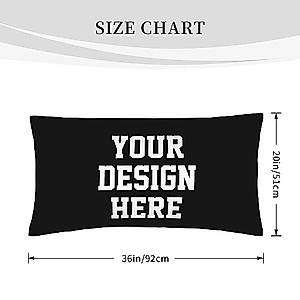 Custom Pillows with Picture Add Your Picture Logo Text Personalized Pillow with Photo Design Your Own Personalized Gifts Black 20x36In Pillow Case
