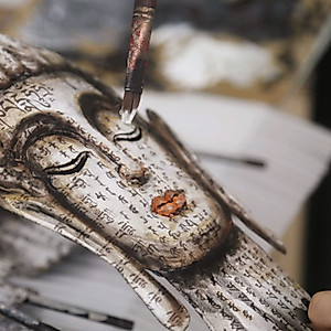 SunBlogs Art Handmade and Hand-Painted Buddha Bust Statue, 16” H Zen Buddha Sculpture Handicraft, Rustic Metal Art Decor for Home Decorations (Style 1)