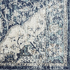 LUXE WEAVERS Euston Collection 8061 Blue 6x9 Modern Oriental Area Rug