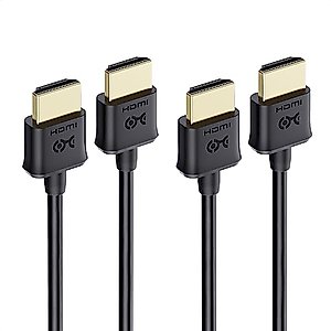 Cable Matters 2-Pack Ultra Thin HDMI Cable 3 ft (Ultra Slim HDMI Cable) 4K Rated with Ethernet
