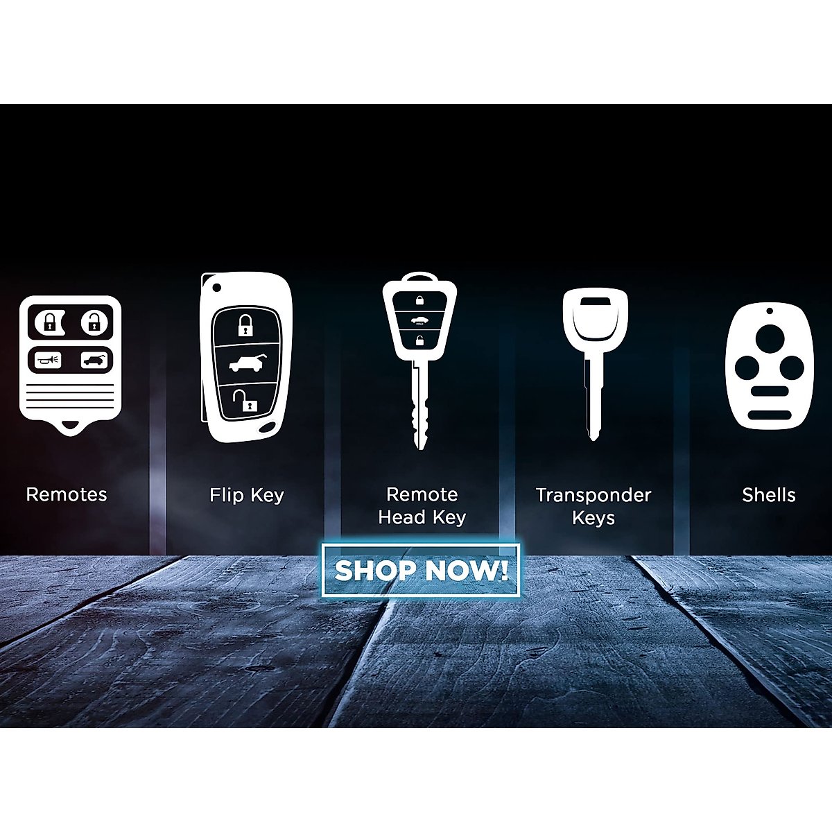 KeylessOption Just The Case Keyless Entry Remote Key Fob Shell Replacement - Black