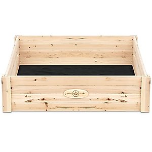 4x4 Cedar Raised Garden Bed Kit – Elevated Ground Planter for Growing Fruit/Vegetables/Herbs – (47 x 47 x 11) inches – Natural Rot-Resistant Wood Last 5+ Years Outdoors