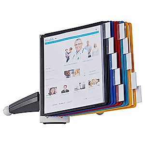 DURABLE Desktop Reference System, 10 Double-Sided Panels, Letter-Size, Assorted Colors, SHERPA Design (554200)