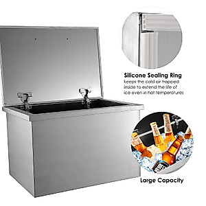ETE ETMATE Outdoor Drop In Ice Chest Built-in stainless steel ice bucket with removable lid