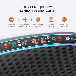LifePro Vivid Pro Vibration Platform Machine - High Frequency 15-40 Hz Linear Viberation Plate Exercise Machine - Whole Body Home Workout Equipment for Awesome Fitness and Deep Tissue Therapy