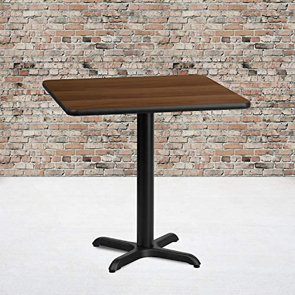 Flash Furniture 30'' Square Walnut Laminate Table Top with 22'' x 22'' Table Height Base