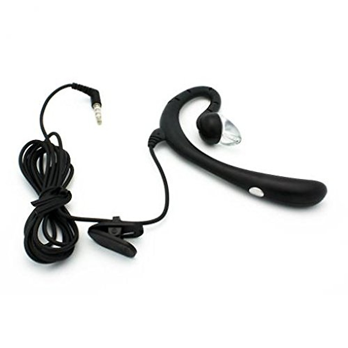 Wired Headset Mono Hands-Free Earphone 3.5mm Headphone Earpiece Boom Microphone Single Earbud [Black] for Verizon iPhone 6 Plus - Verizon iPhone 6S - Verizon iPhone 6S Plus