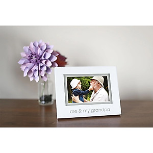 Pearhead Me and My Grandpa Sentiment Baby Picture Frame, Baby Keepsake Photo Frame, Gender-Neutral Baby Nursery Décor, Grandparents Gift, White