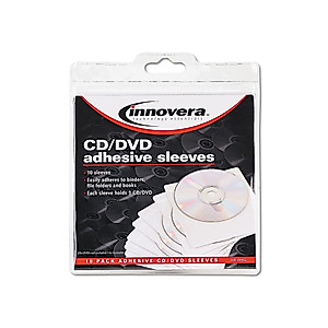 Innovera 39402 Self-Adhesive CD/DVD Sleeves (Pack of 10)