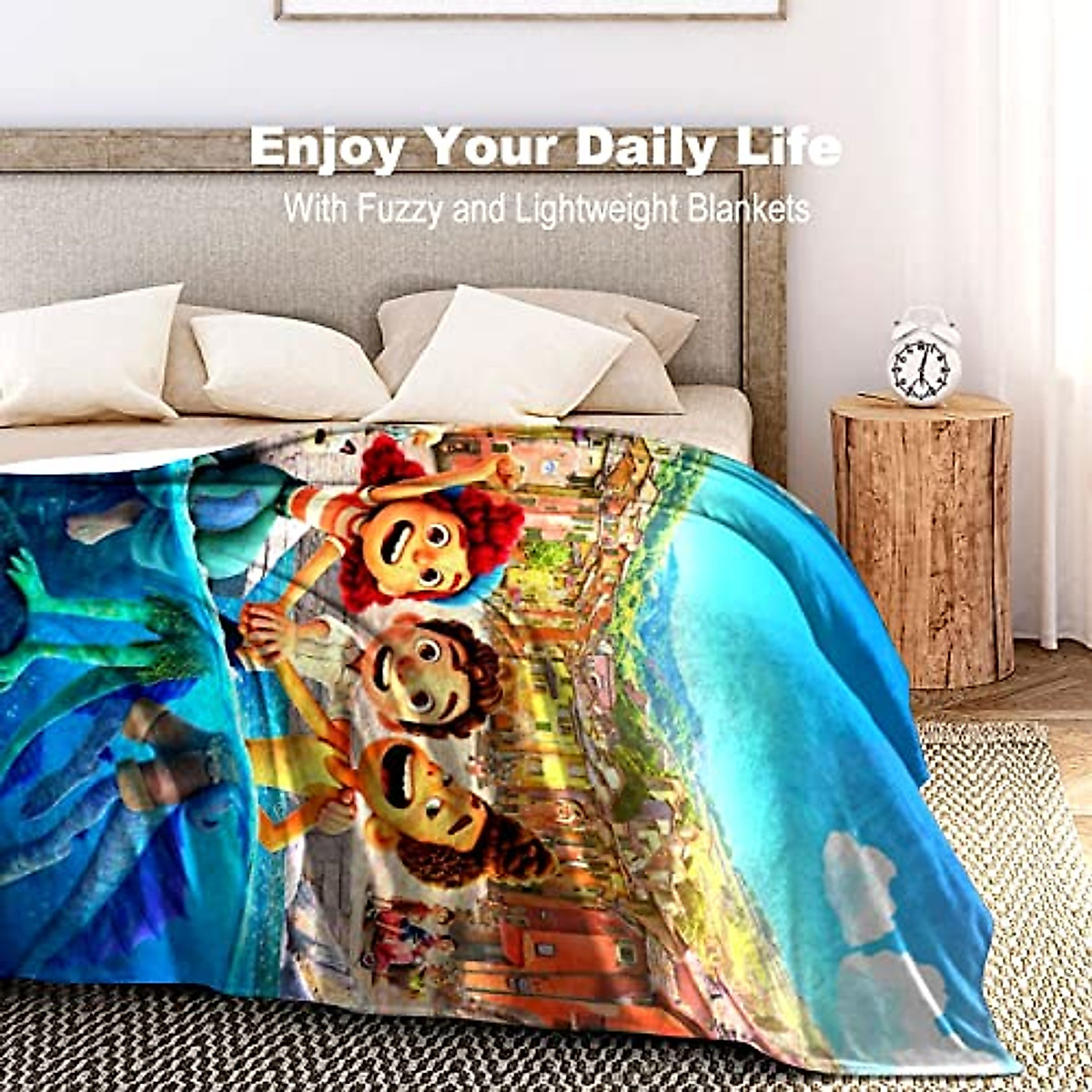 Super Soft Blanket Flannel Fleece Throw Blankets Soft Cozy Fuzzy Sea Monsters Bedding for Kids Adult Gifts 50"x40"