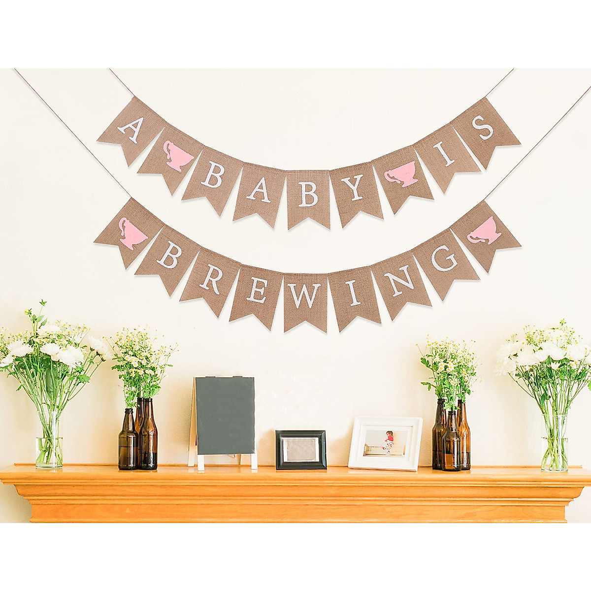 Tea Party Bridal Shower - Tea With The Bride To Be, Bridal Shower Burlap Banner, Bride To Be Banner, Tea Party Shower Decorations (Tea With The Bride To Be)