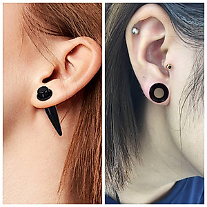 Beautidots 68 Pieces Ear Stretching Kit 14G-00G Gauges Expander Kit Acrylic Tapers Silicone Tunnels Spiral Tapers Body Piercing Jewelry Set