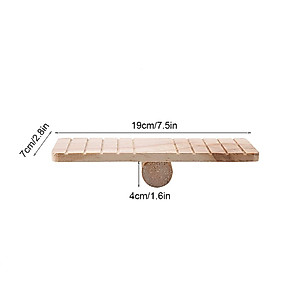 Wooden Seesaw Bridge Toy, Hamster Chew Toys Hamster Wooden Seesaw Climbing Toy, Small Animal Molar Toys Health Fun for Guinea Pigs Chinchillas Gerbils Mice Rats Mouse