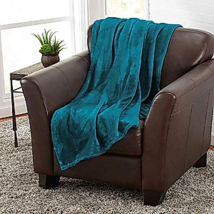 Home Must Haves Solid Color All Season Extra Soft Warm Cozy Sofa Couch Throw Bed Premium Blanket (Queen, Turquoise)
