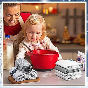 Oudain Sets of 6 Christmas Kitchen Towels and Dishcloths Xmas Tree Truck Dish Towels Hello Winter Kitchen Hand Towels Kit Christmas Novelty Gifts for Christmas Party Supplies