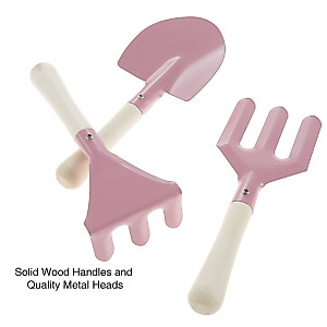 Hey! Play! Kid’s Garden Tool Set with Child Safe Shovel, Rake, Fork, Gloves, Watering Can and Canvas Tote- Mini Gardening Kit for Boys and Girls , Pink 4 x 7 x 6 inches