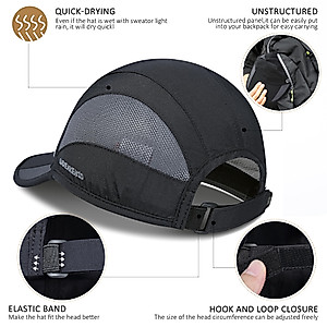 GADIEMKENSD Outdoor Running Hat Men's Cooling UPF50+ Womens Baseball Cap Sport Mesh Sun Hat Trucker Dad Hats Quick Dry Breathable Unstructured for Summer Camping Fishing Hiking Improved Black M