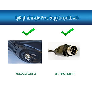 UPBRIGHT 4-Pin DIN 12V AC/DC Adapter Compatible with CWT KPL-060F KPL-060F-VI KPL060F KPL-060FVI KPL060F-VI KPL060FVI Channel Well Technology 12VDC 5A 60W Power Supply Cord Battery Charger Mains PSU