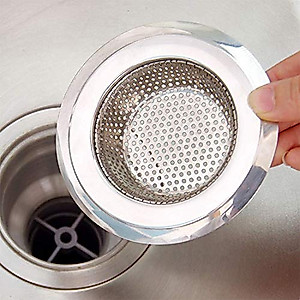 [2 Pack] Kitchen Sink Strainer, Basket Catcher 4.5 inch Diameter, Wide Rim Perfect for Most Sink Drains, Anti-Clogging Micro Perforation Holes, Rust Free, Dishwasher Safe (2 Pack 4.5" Round Hole)