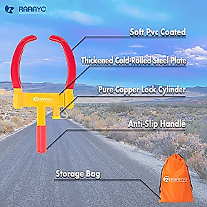 Wheel Lock Universal Heavy Duty Security Trailer Wheel Locks Tire Anti Theft for Most Cars Motorcycle SUV Golf Boat